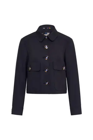MAISON COMMON Super Soft Cool Wool Jacket With Slits - Black