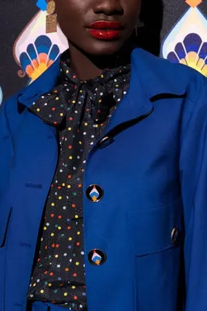 MAISON COMMON Soft Cool Wool Jacket With Geometric Enamel Buttons