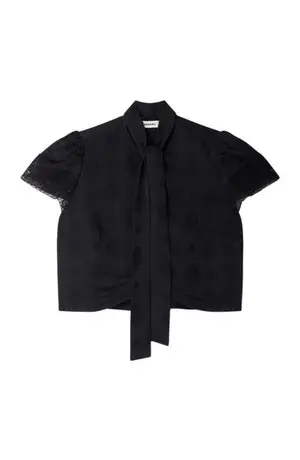 Sandro Paisley Jacquard Crop Top