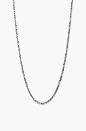 Mejuri Round Box Chain Necklace - Titanium
