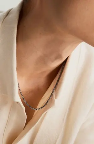Mejuri Round Box Chain Necklace - Titanium