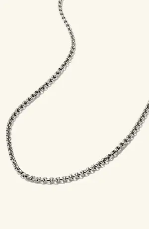 Mejuri Round Box Chain Necklace - Titanium