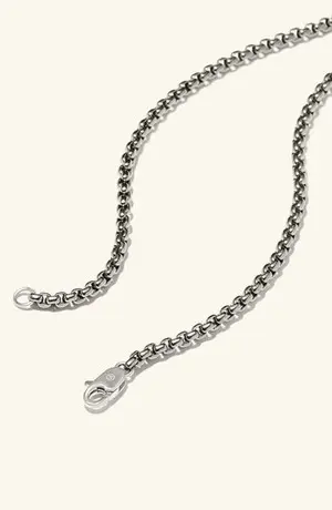 Mejuri Round Box Chain Necklace - Titanium