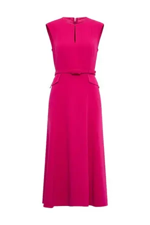 MAISON COMMON Sleeveless Midi Dress With Belt And Slit Neckline