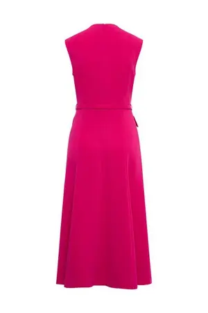 MAISON COMMON Sleeveless Midi Dress With Belt And Slit Neckline