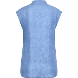 MAISON COMMON Printed Silk Blend Top - Jeansblue