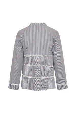 MAISON COMMON Striped Shirt With Eyelet Trim