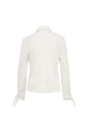 MAISON COMMON Striped Poplin Blouse With Knotted Cuffs