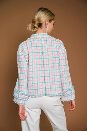 MAISON COMMON A-line Plaid Tweed Jacket
