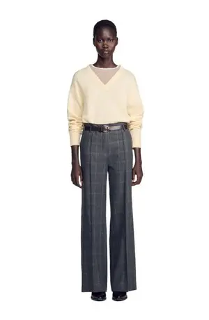 Sandro Checked Straight-leg Trousers