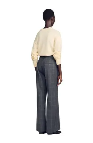 Sandro Checked Straight-leg Trousers