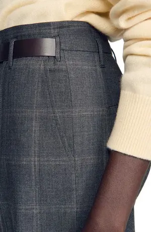Sandro Checked Straight-leg Trousers