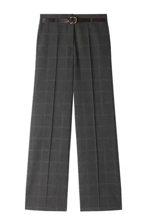 Sandro Checked Straight-leg Trousers