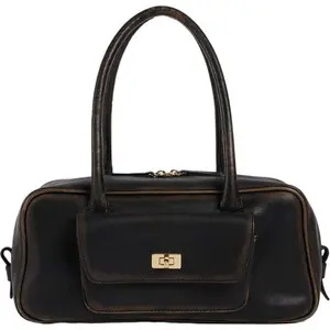 Sandro Ezmehralda Distressed-effect Leather Bowling Bag