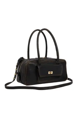 Sandro Ezmehralda Distressed-effect Leather Bowling Bag