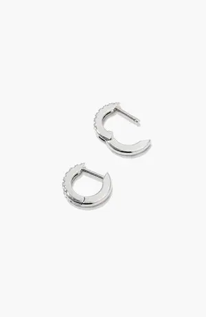 Mejuri Pavé Lab Grown Sapphire Huggie Hoops