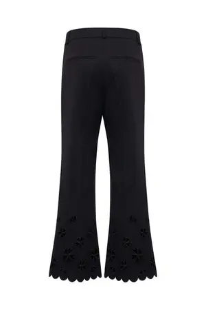 MAISON COMMON Embroidered Ankle Length Flared Pants
