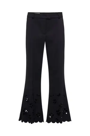 MAISON COMMON Embroidered Ankle Length Flared Pants