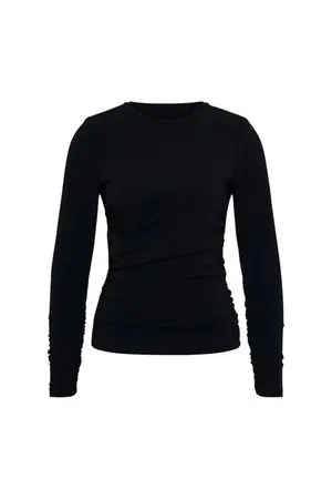 MAISON COMMON Draped Jersey Shirt - Black