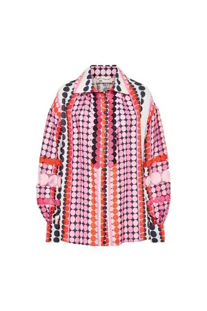 MAISON COMMON Over Sized Printed Linen Statement Blouse - Multicolour