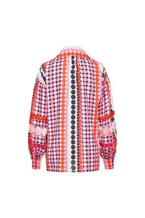 MAISON COMMON Over Sized Printed Linen Statement Blouse