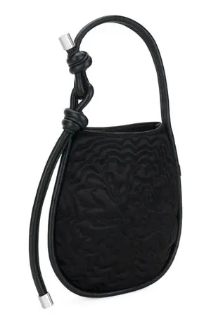BEHNO Ina Mini Potli N2 Ornate Leather Handheld Bag - Black