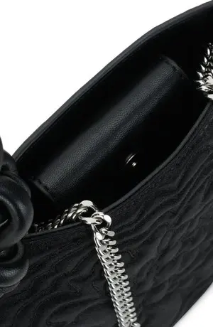 BEHNO Ina Mini Potli N2 Ornate Leather Handheld Bag - Black