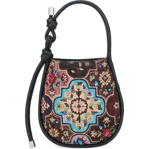 BEHNO Ina Mini Potli N2 Ornate Leather Handheld Bag Black/multi