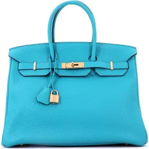 Hermès Birkin Handbag Togo With Gold Hardware 35 - Blue