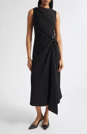 Veronica Beard Freja Sleeveless Twist Midi Dress