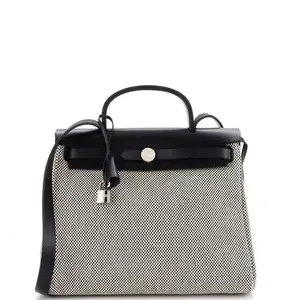 Hermès Herbag Zip Criss Viking Toile And Leather 31 - Black