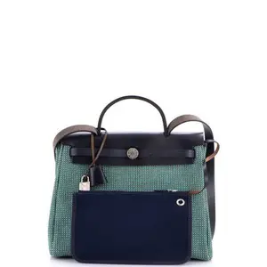 Hermès Herbag Zip Criss Viking Toile And Leather 31 - Green