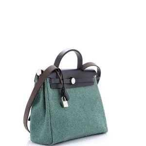 Hermès Herbag Zip Criss Viking Toile And Leather 31 - Green