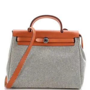 Hermès Herbag Zip Criss Viking Toile And Leather 31 - Black