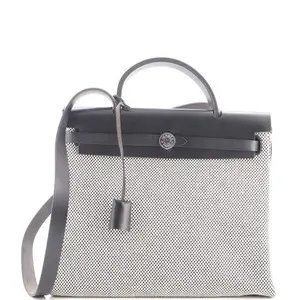 Hermès Herbag Zip Criss Viking Toile And Leather 31 - Black