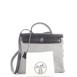Hermès Herbag Zip Criss Viking Toile And Leather 31 - Black