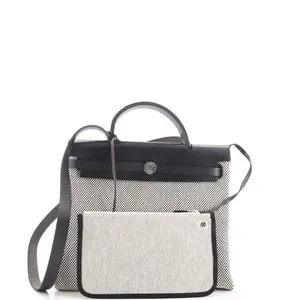 Hermès Herbag Zip Criss Viking Toile And Leather 31 - Black