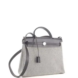 Hermès Herbag Zip Criss Viking Toile And Leather 31 - Black