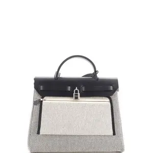 Hermès Herbag Zip Criss Viking Toile And Leather 31 - Black