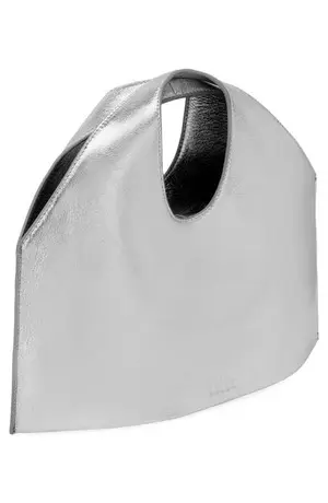 BEHNO Le Sac Metallic Leather Bag - Silver