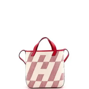 Hermès Cabas H En Biais Tote Canvas With Leather 27