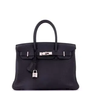 Hermès Birkin Handbag Fjord With Palladium Hardware 30 - Black