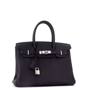 Hermès Birkin Handbag Fjord With Palladium Hardware 30 - Black