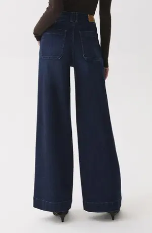 PISTOLA Lana Double Button High Waist Wide Leg Jeans