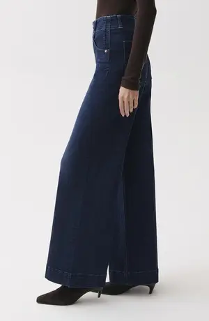 PISTOLA Lana Double Button High Waist Wide Leg Jeans