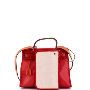 Hermès Herbag Zip Berline Vache Canvas And Leather 31