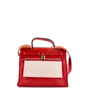Hermès Herbag Zip Berline Vache Canvas And Leather 31