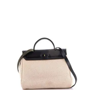 Hermès Herbag Zip Criss Viking Toile And Leather 31 - White