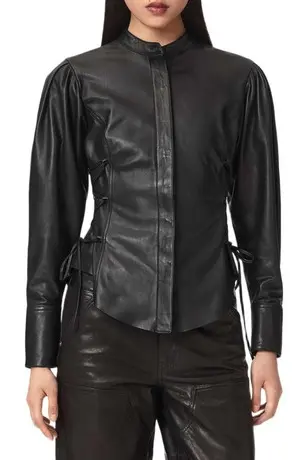 ALLSAINTS Evanna Leather Shirt