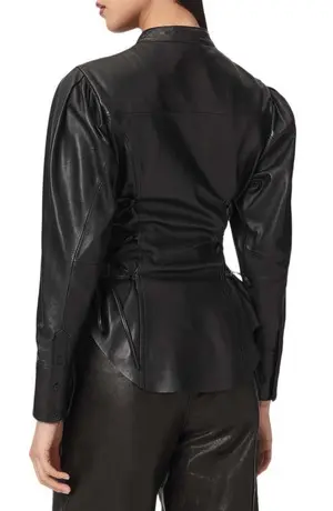 ALLSAINTS Evanna Leather Shirt